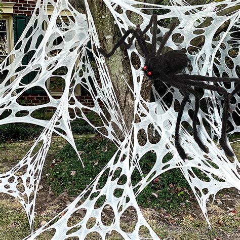 Obqo 360 Sqft Giant Spider Webs For Halloween Decorations Outdoor