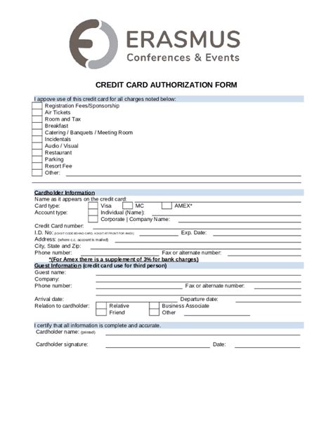 Hotel Cc Authorization Doc Template Pdffiller