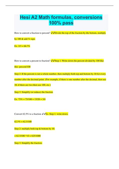 Hesi A2 Math Formulas Conversions 100 Pass Hesi A2 Math Formulas Stuvia Us