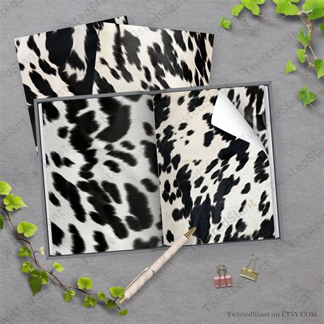 Cowhide Background Digital Paper Instant Download Cowhide Digital Paper