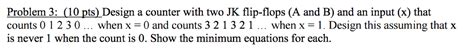 Solved Problem 3 10 Pts Design A Counter With Two JK Chegg Com