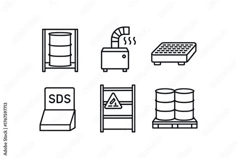 Simple Outline Stroke Icon Isolated On White Background Chemical Drum