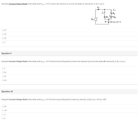 Solved Using The Constant Voltage Model Of The Diode With