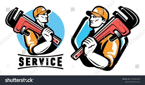 Technical Service Emblem Workshop Logo Plumber Stock Vector Royalty