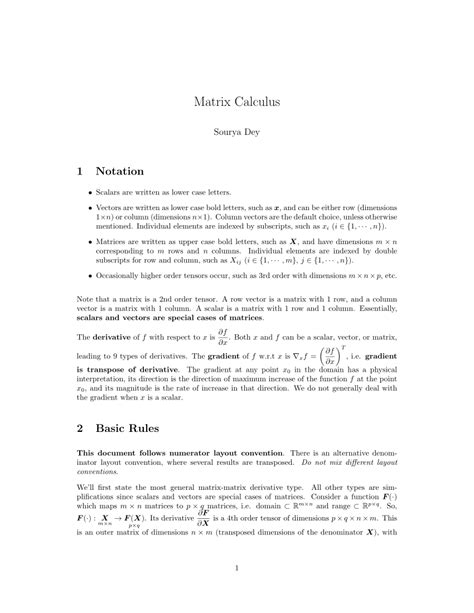Pdf Matrix Calculus