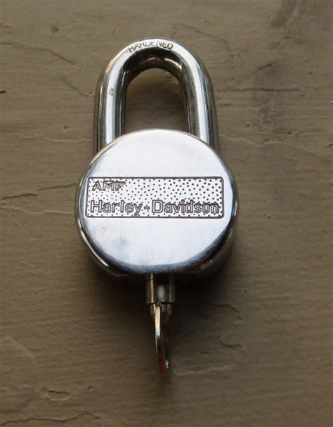 Vintage Amf Harley Davidson Motorcycle Pad Lock And Key Antique