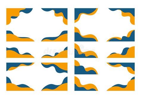 Orange And Blue Abstract Wavy Corner Element Stock Vector Illustration Of Diagram Text 265396809