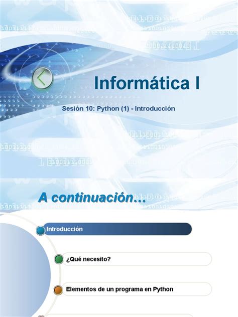Informática I Sesión 10 Python 1 Introducción Pdf Python Lenguaje De Programación