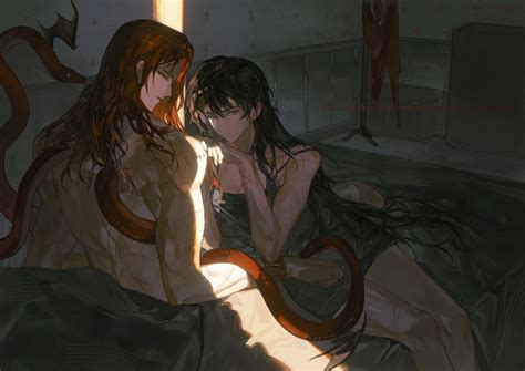 Rule 34 2d After Sex Artist Request Bed Bedroom Big Breasts