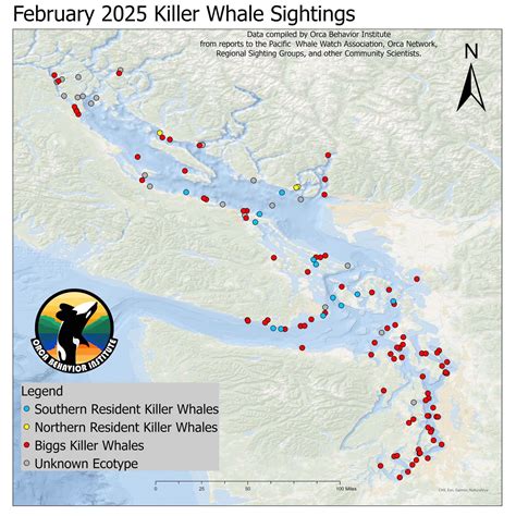 Sightings Maps Orca Behavior Institute