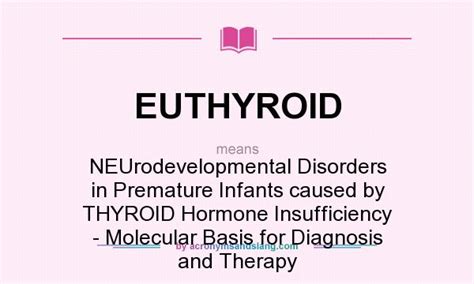 What Does Euthyroid Mean Definition Of Euthyroid Euthyroid Stands