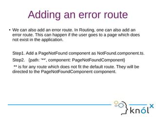 Routing Navigating Pages In Angular 2 PPT