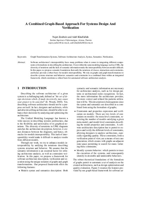 a combined graph based approach for systems design and verification