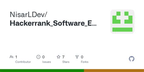 Github Nisarldevhackerranksoftwareengineerinternrole
