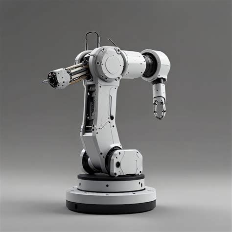 Advanced Intelligent Robotic Arm On A White Background Premium Ai