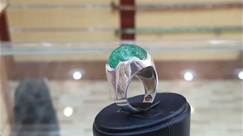 خاتم زمرد هندي قص كابشون قبه فاخر Youtube