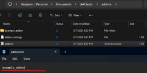 Addon API AAClassic