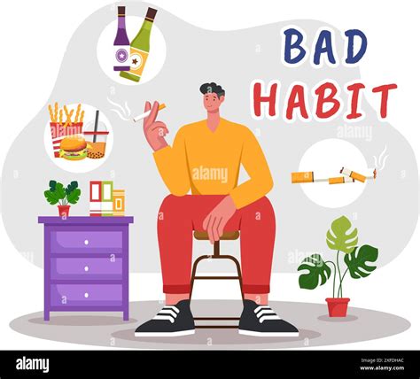 Unhealthy Lifestyle Poster Unhealthy Lifestyle Vector Images Over