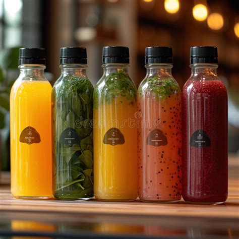 Assorted Fruit Juices Closeup Stock Illustration Illustration Of