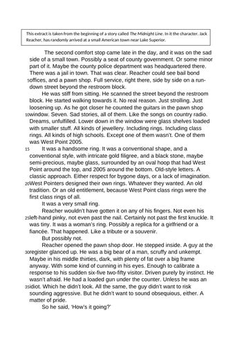Aqa English Language Paper 1 Mock Exam The Midnight Line Jack Reacher