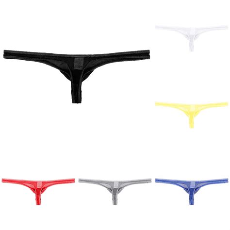 Byhong Open Back Mens Underpants Low Waist Briefs Thong 5 Pieces