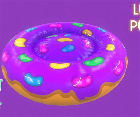 Artstation Violet Donut Bed Game Assets