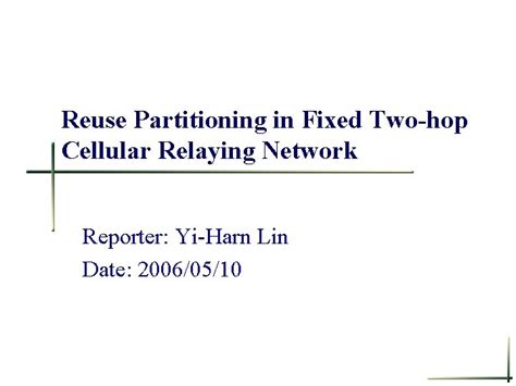 Reuse Partitioning In Fixed Twohop Cellular Relaying Network