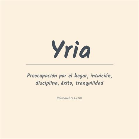 Significado Del Nombre Yria