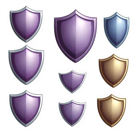 Premium Vector A Collection Of Different Colored Shield Shaped Signs