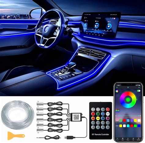 Deherane Interior Car Led Strip Lights Rgb 6 In 1 Ambient