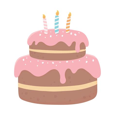 Happy Birthday Cake With Candles Dessert Pastry Celebration 13433917