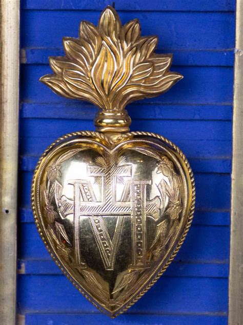 Large Antique French Ex Voto Chez Pluie