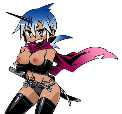 Cannsk Original Commentary Request 1girl Black Thighhighs Blue Eyes Blue Hair Breasts