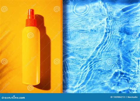 Yellow Sunscreen Bottle Mockup Stock Image Image Of Spray