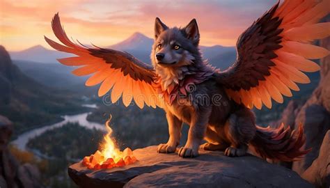 Winged Fire Wolf Drawings Winged Wolf Stock Illustrations 127