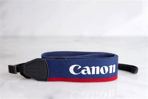Canon Eos Camera Strap With Viewfinder Cover Red And Blue Plastic
