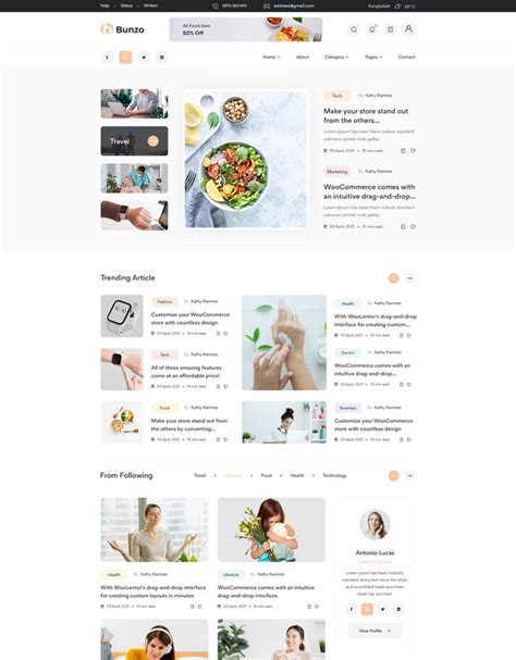 Bunzo React Gatsby Blog Template Site Templates Ft Blog And Blogging Envato