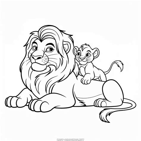 The Lion King Simba And Mufasa Easy Drawing Easy Drawings