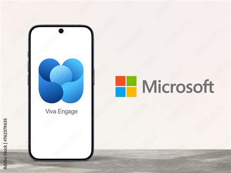 Viva Engage Logo Is Displayed On A Modern Smartphone Microsoft Logo