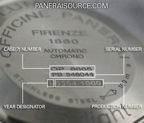 Panerai Caseback Reference Numbers