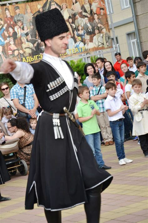 Dancing Circassian Man In Traditional Circassian Costume Victorian Dress Fashion Dress