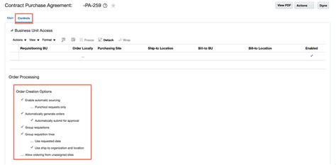 Automatically Created Purchase Orders In Oracle Fusion Procurement Automation Control Options