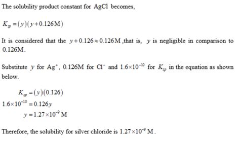 Calculate The Molar Solubility Of Agcl In A 2 00−l Solution Containing 14 0 G Of Dissolved Cacl2