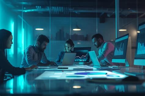 Premium Photo Business Team Analyzing Performance Metrics