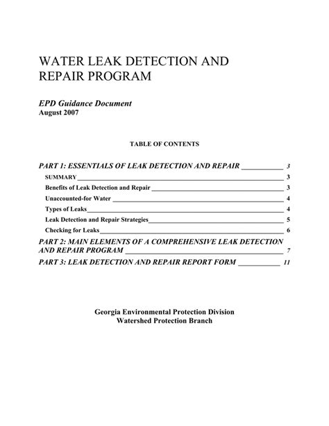 Water Leak Test Report Format At Justin Northcote Blog