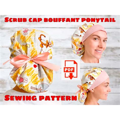 Best 12 Woman Scrub Cap Sewing Pattern With Video Carli Pdf Instant Download Euro Pixie Style