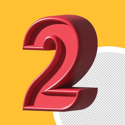 Premium Psd Number 2 3d Plastic Render