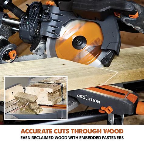 Evolution 36v 255mm Cordless Sliding Mitre Saw Bare Tool R255smsdb Li