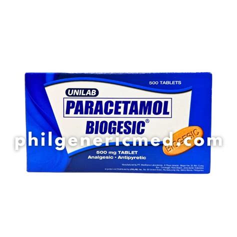 Paracetamol Biogesic 500mg Tablet 500s Philippine Generic Medicines