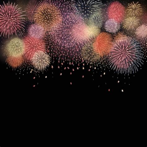 Happy New Year Fireworks Confetti Background Images Collections Cute